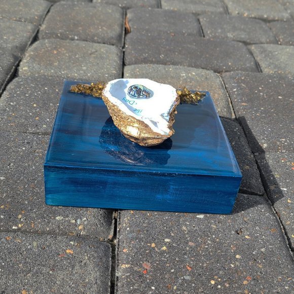 Hand Crafted | Art | Seas The Day Oyster Shell Wall Art Nautilus Gold ...